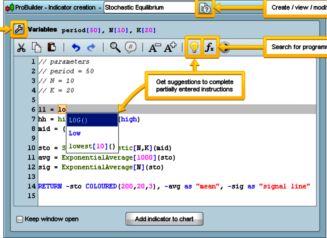 Coding Window : Forum ProRealTime platform support - ProRealTime